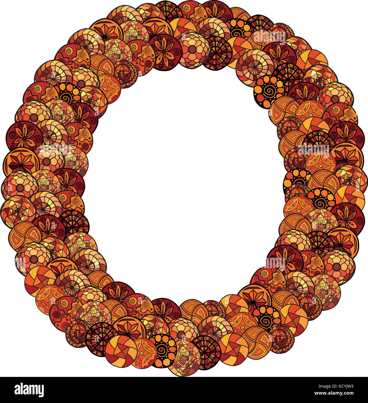 abstract vector font, made of ethnic elements - letter o Stock Vector ...