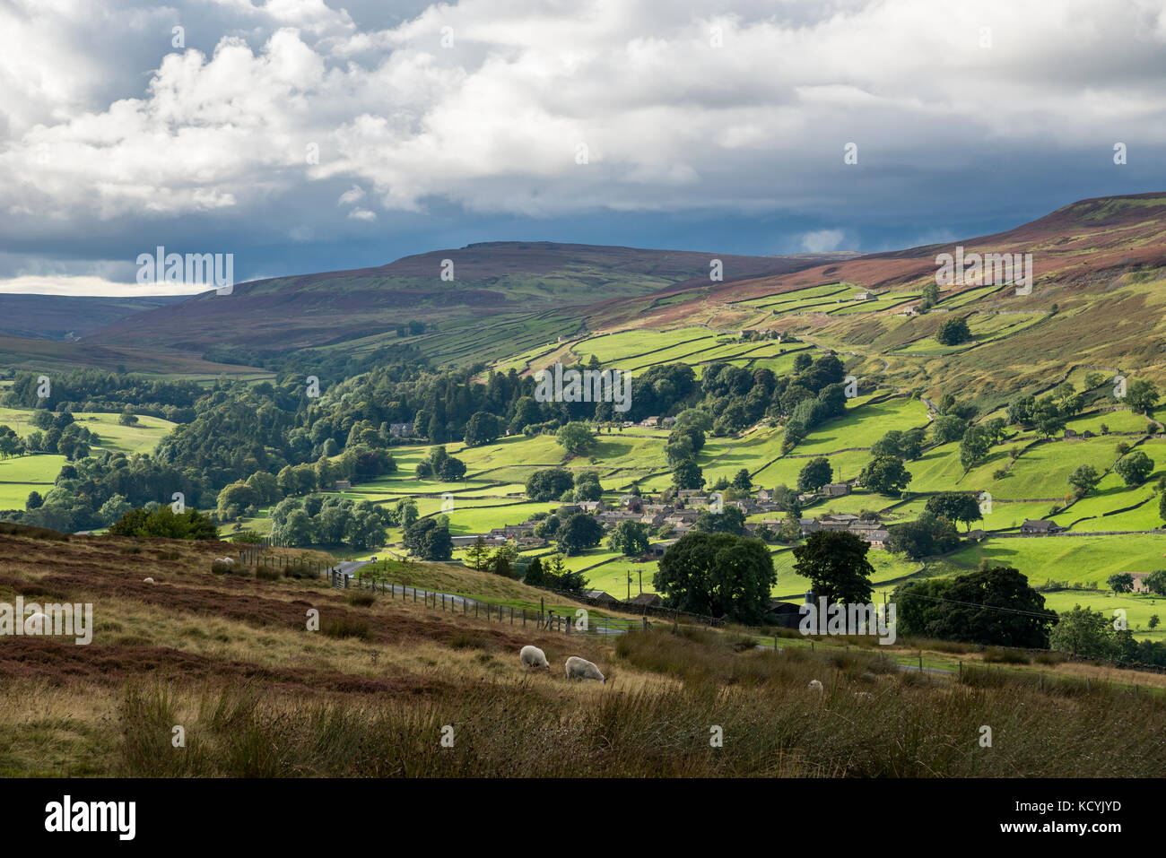 The village of Healaugh in Swaledale, Yorkshire Dales, England Stock ...