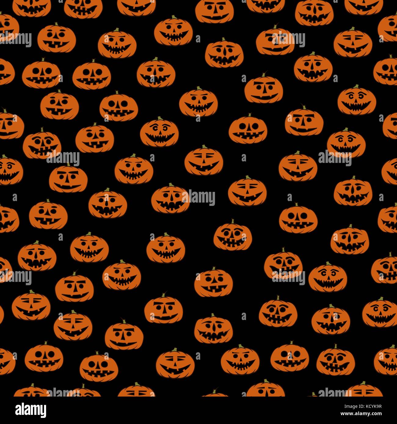 hand drawn jack-o-lantern seamless pattern - halloween background Stock ...