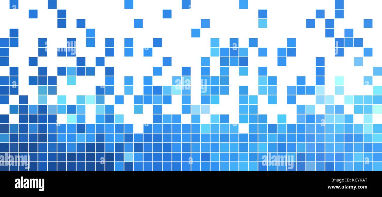abstract vector square pixel mosaic background - blue Stock Vector ...