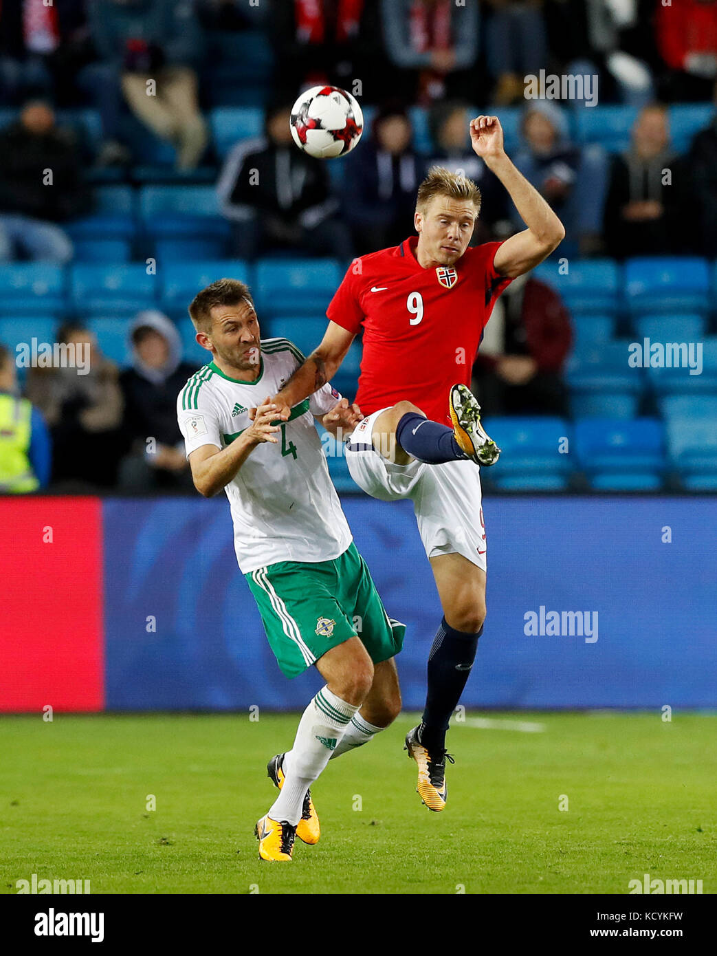 Northern Ireland's Gareth McAuley (left) and Norway's Alexander ...