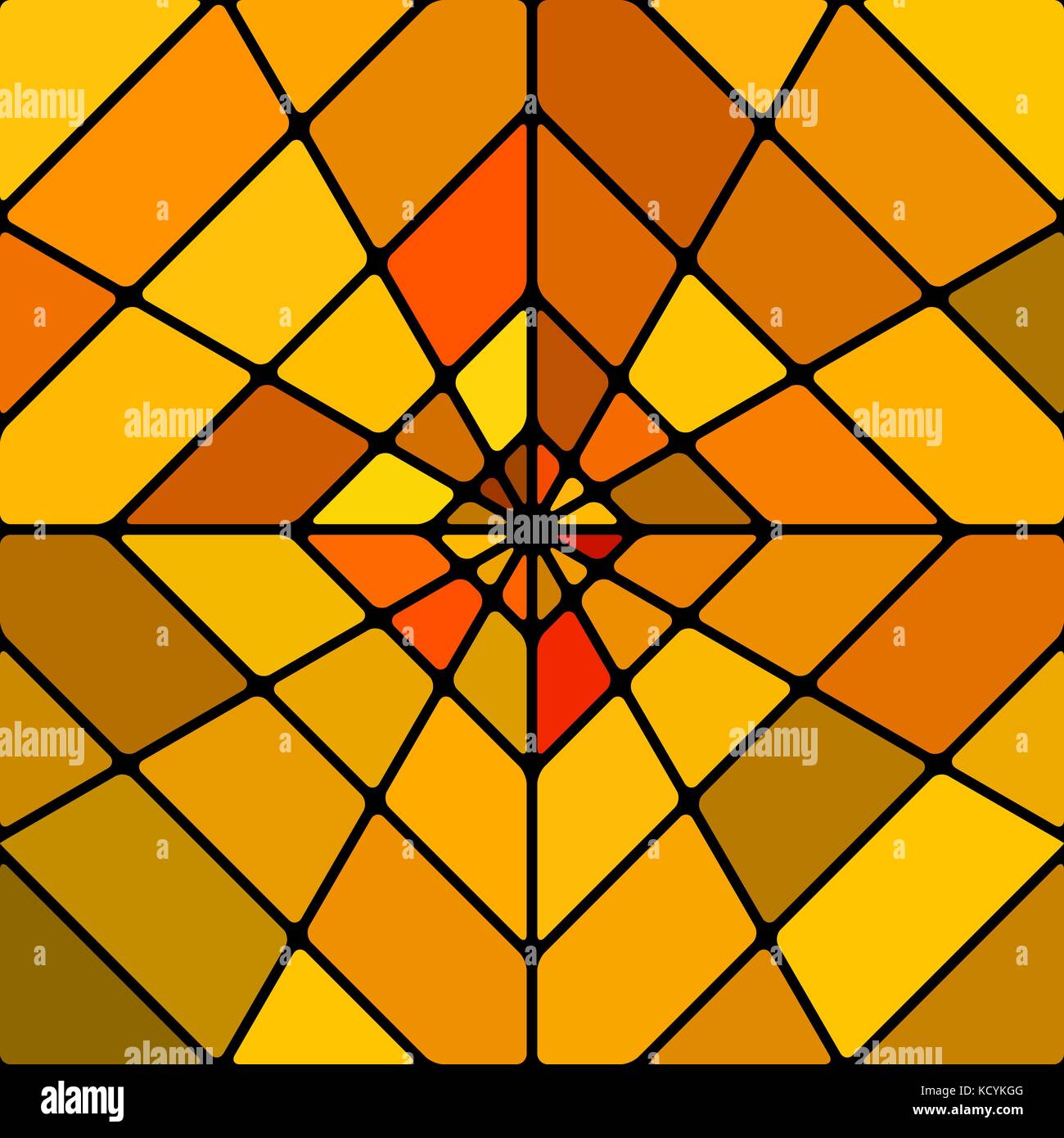 abstract vector stained-glass mosaic background - orange rhombus Stock ...
