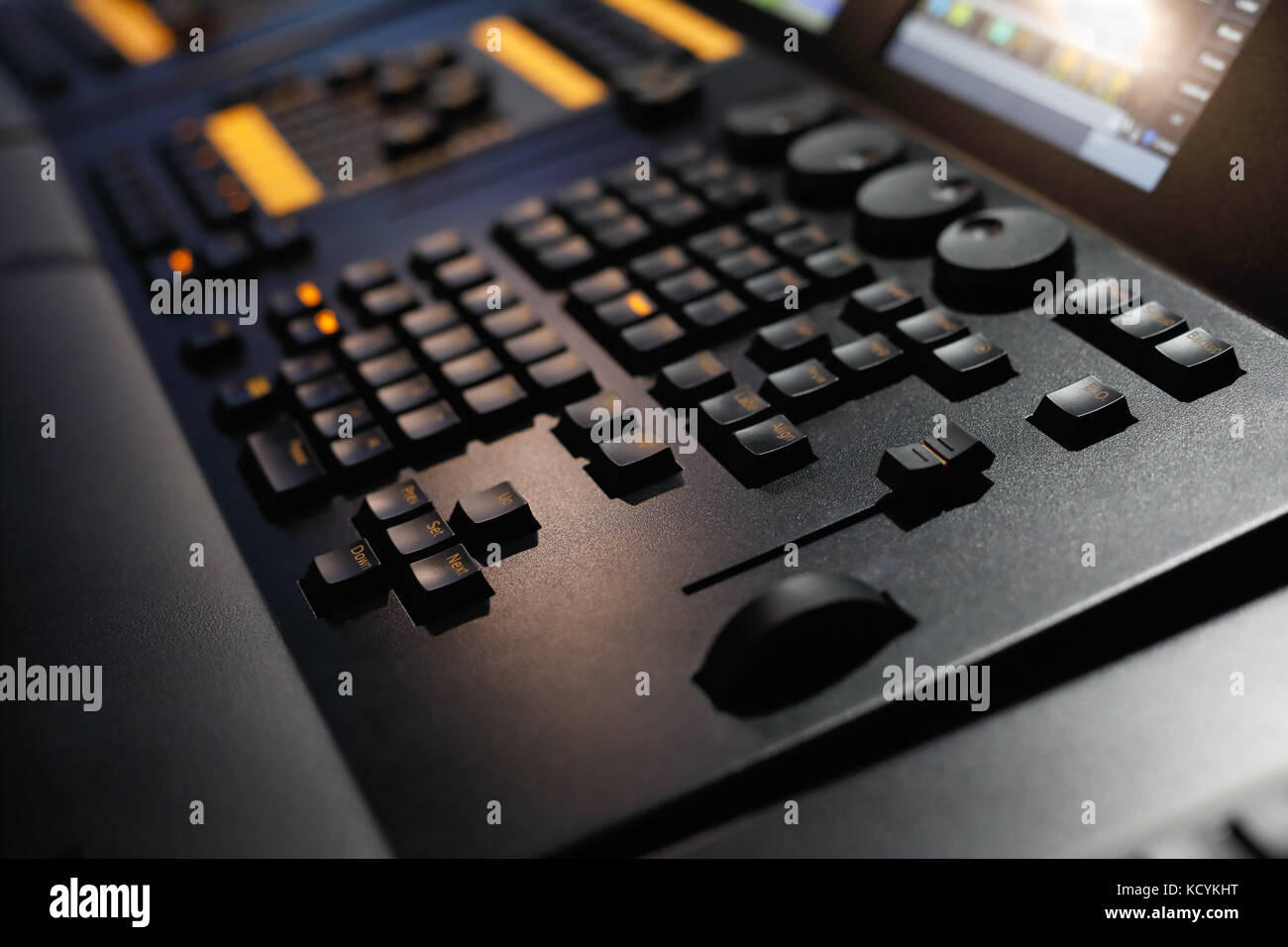 Close up of lighting control console. Selective focus Stock Photo - Alamy