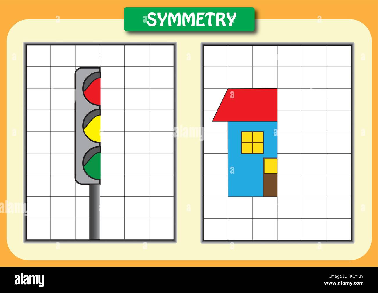 Draw the other half of each symmetrical pictures Stock Vector Image ...