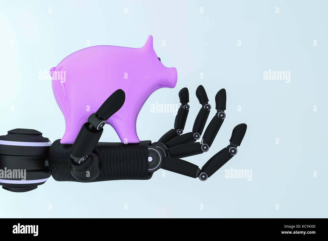 a piggy bank in a robotic hand Stock Photo - Alamy