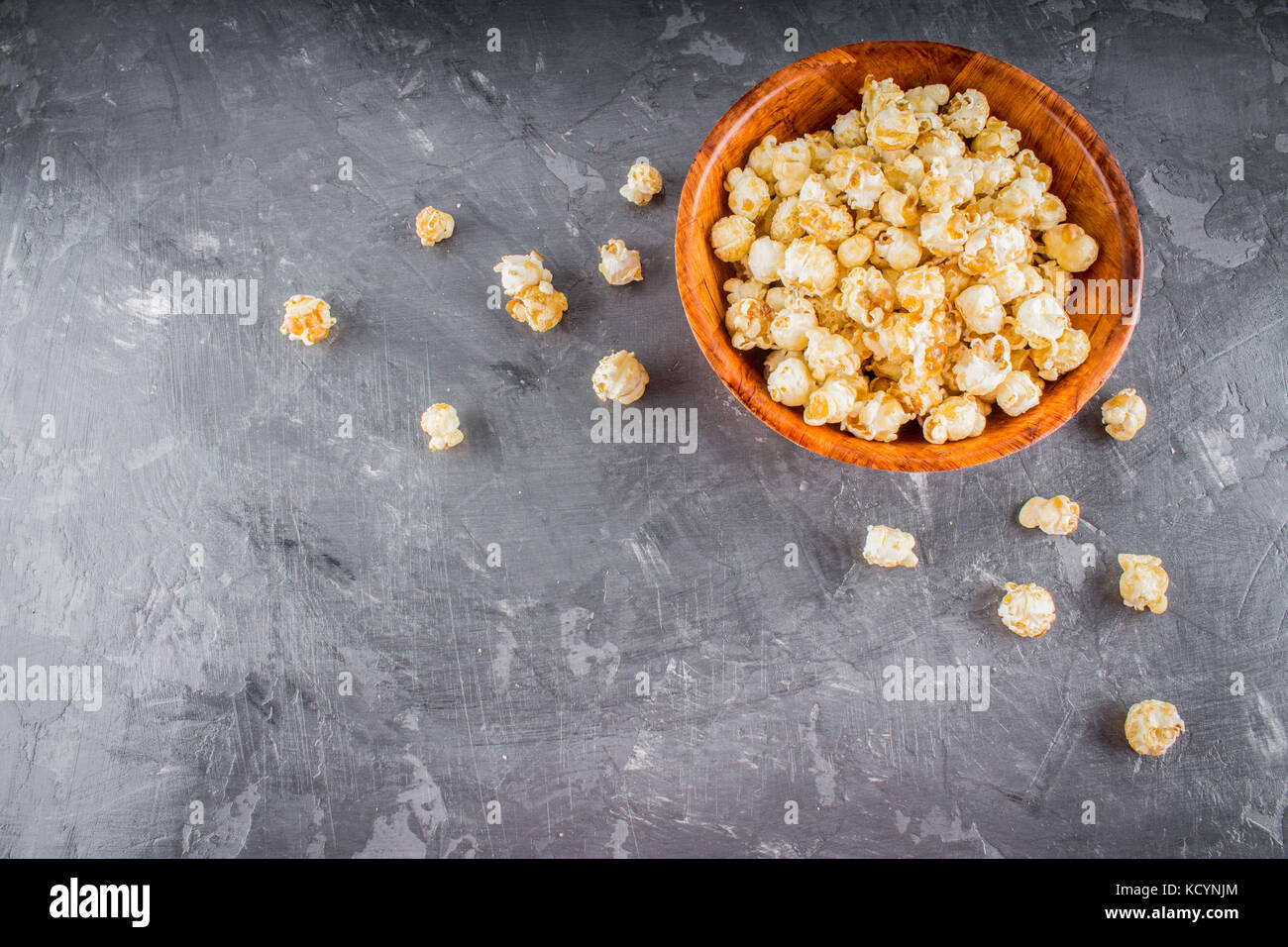 popcorn on a gray background Stock Photo - Alamy