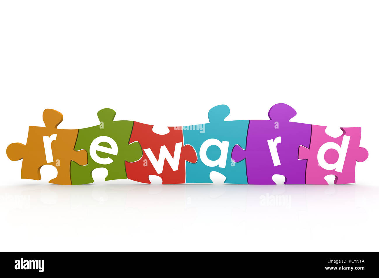 Colorful puzzle with reward word image with hi-res rendered artwork ...