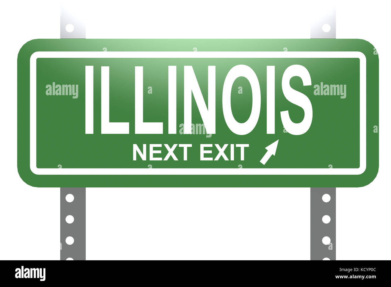 Illinois green sign board isolated image with hi-res rendered artwork ...