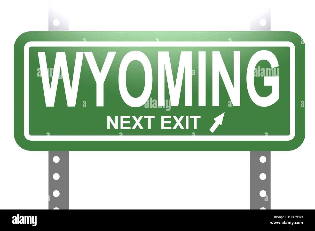Wyoming green sign board isolated image with hi-res rendered artwork ...