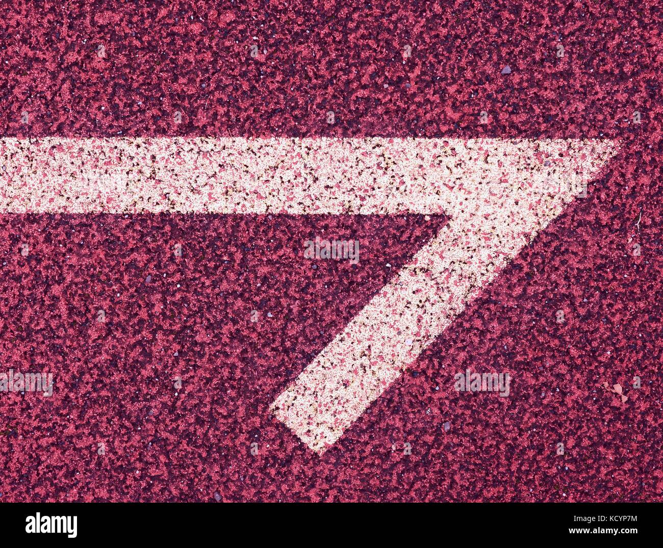 White lines and texture of running racetrack, red rubber racetracks in ...