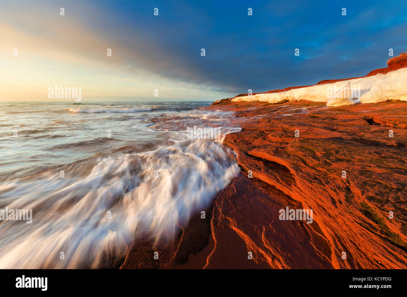Cliffs, waves, Prince Edward Island National Park, Cavendish, Canada ...