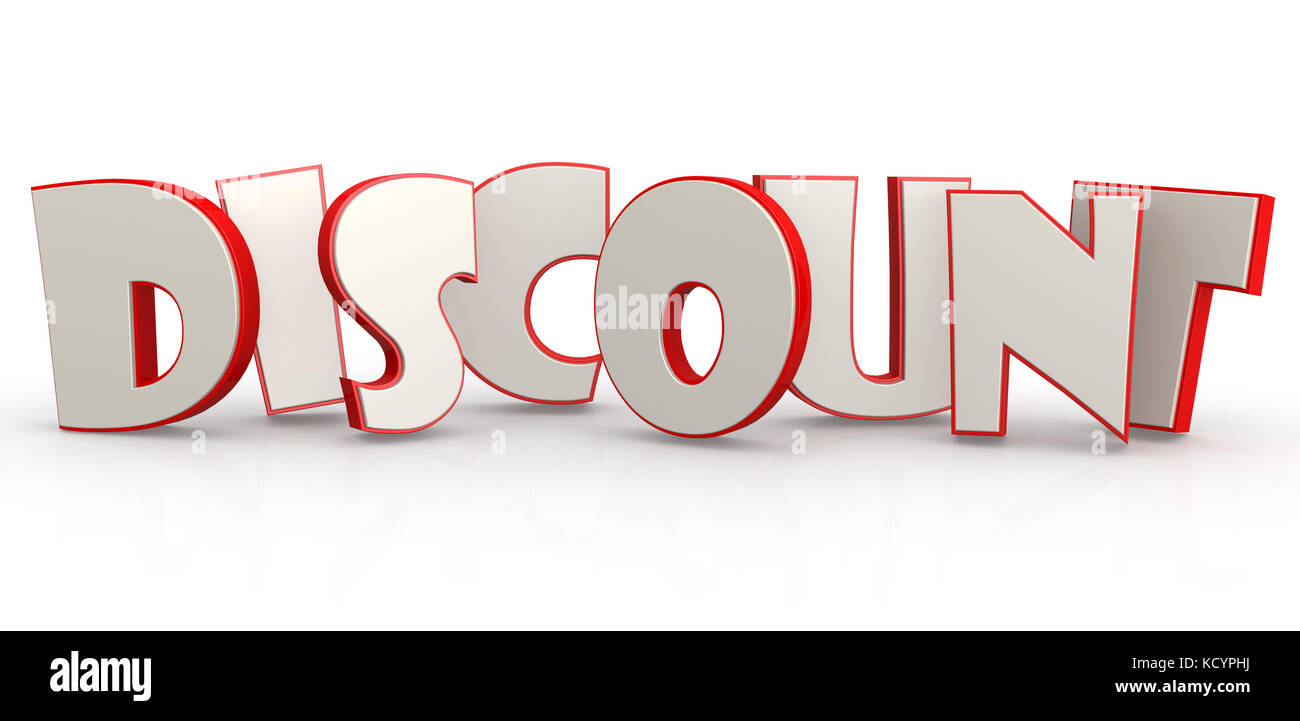 Discount word with white background image with hi-res rendered artwork ...
