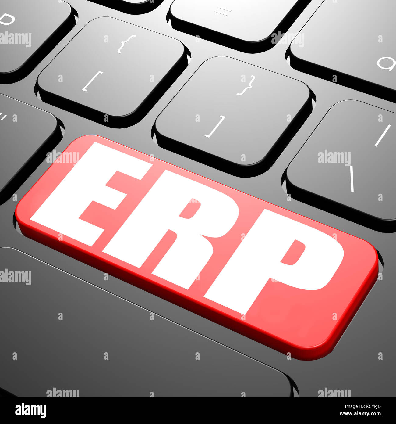 Keyboard with ERP text image with hi-res rendered artwork that could be ...