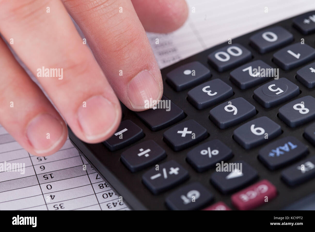 Close-up Of A Businessman Doing Accounting Work Stock Photo - Alamy