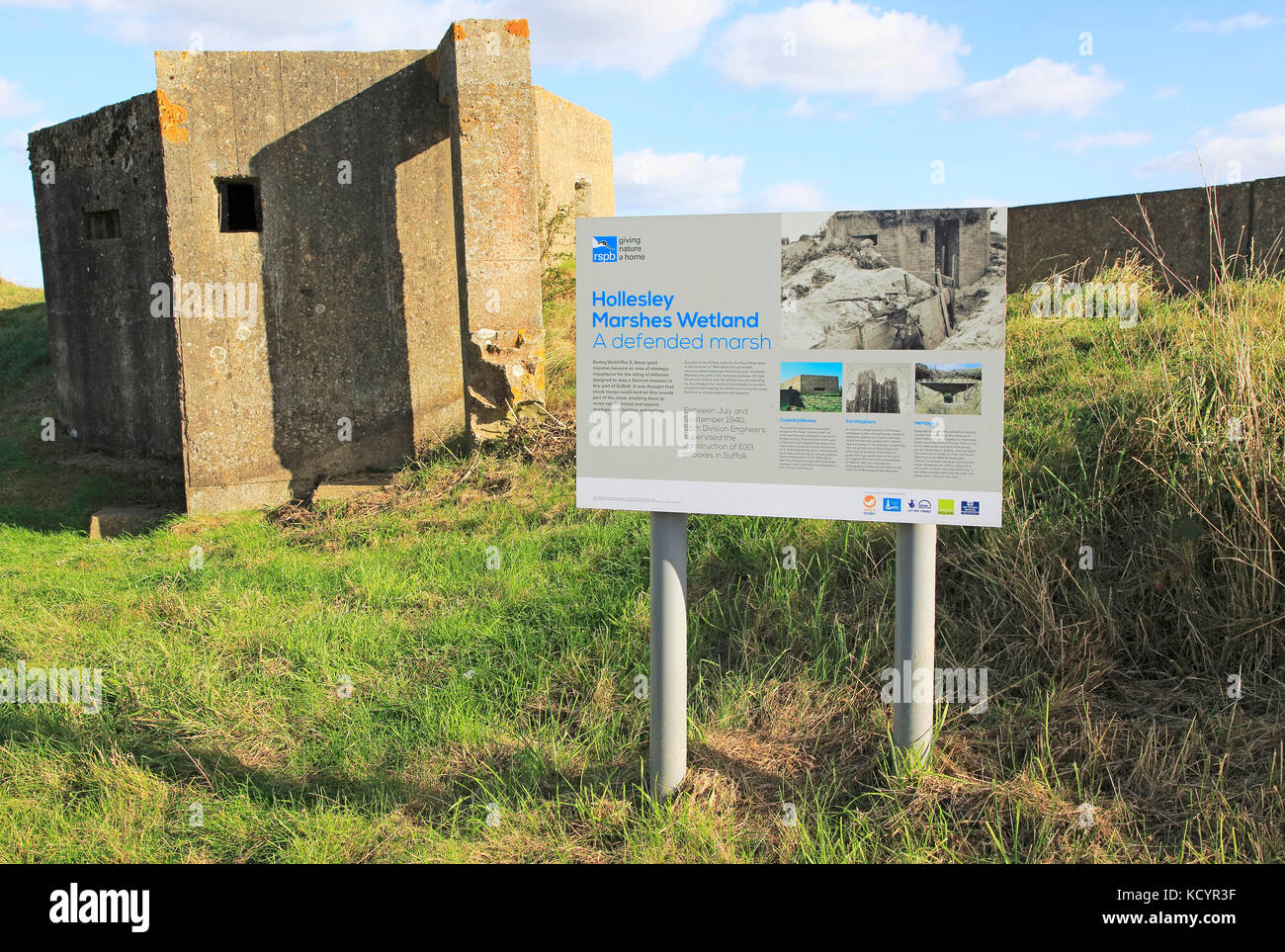RSPB Information sign Hollesley Marshes Wetland, Hollesley, Suffolk ...