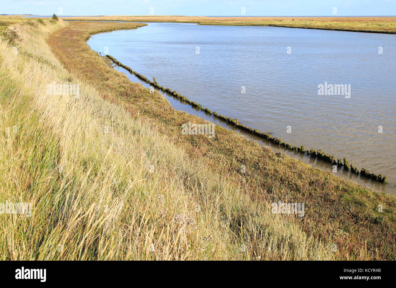 Landscape at high tide Barthorp's Creek, Hollesley Bay, near Shingle ...
