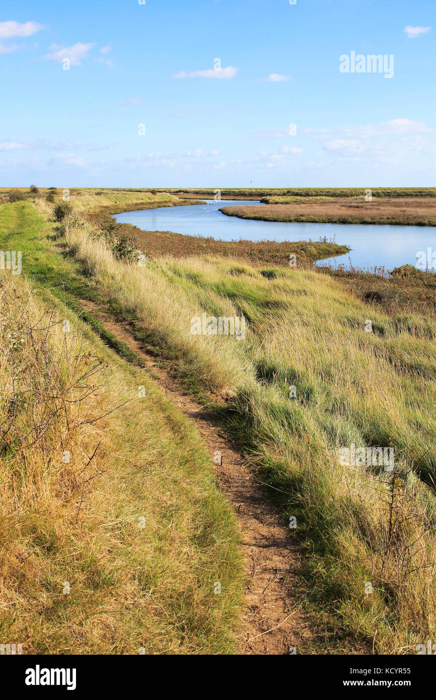 Landscape at high tide Barthorp's Creek, Hollesley Bay, near Shingle ...