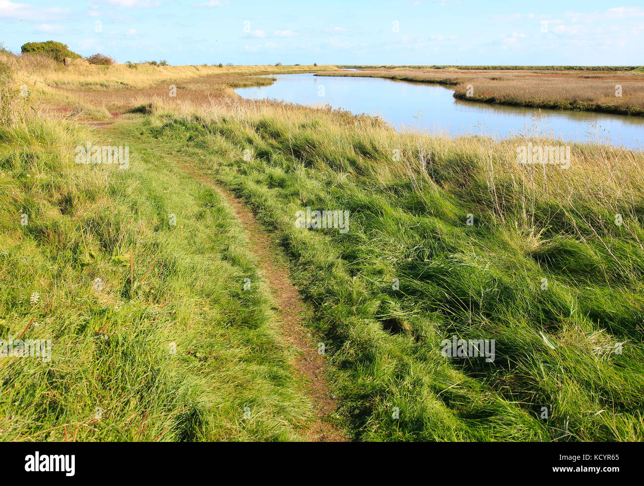 Landscape at high tide Barthorp's Creek, Hollesley Bay, near Shingle ...