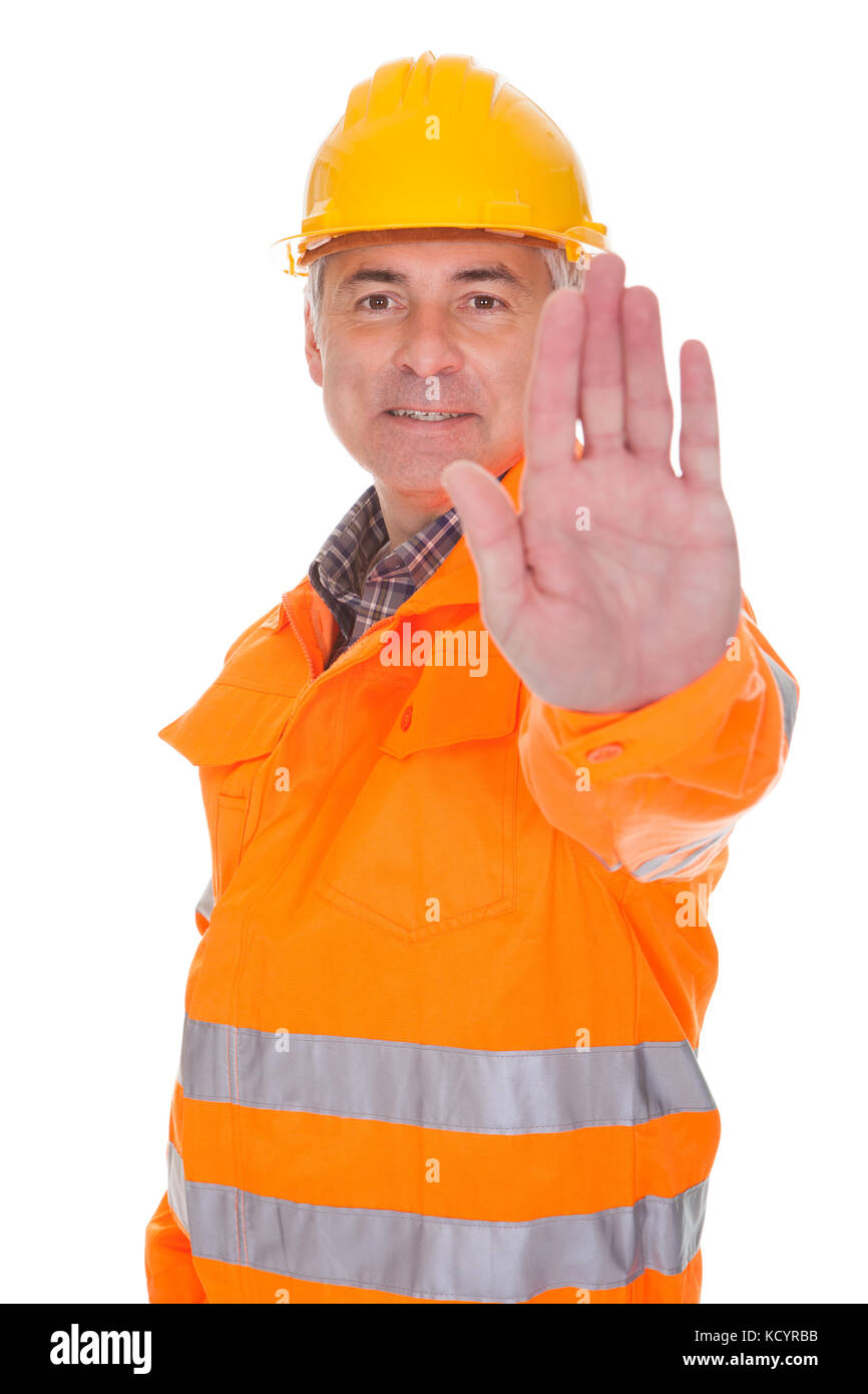 Stop sign man hi-res stock photography and images - Alamy