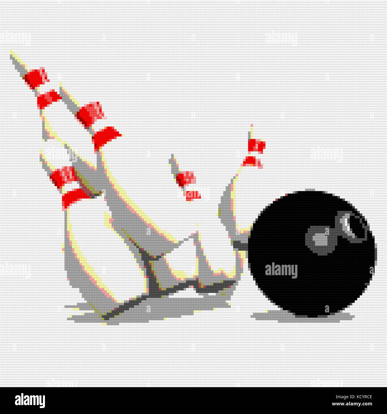 Pixelated bowling pin image with hi-res rendered artwork that could be ...
