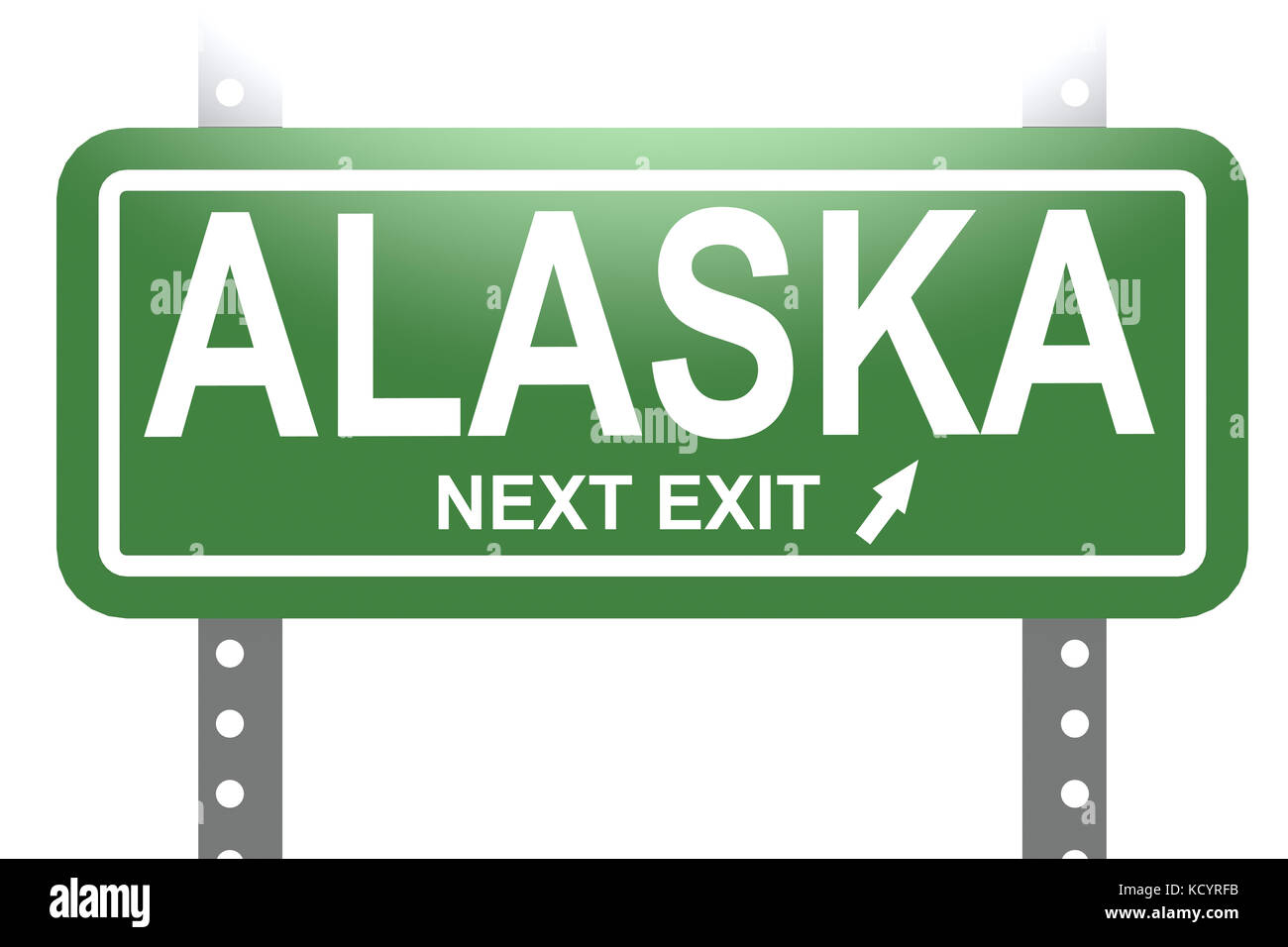 Alaska green sign board isolated image with hi-res rendered artwork ...