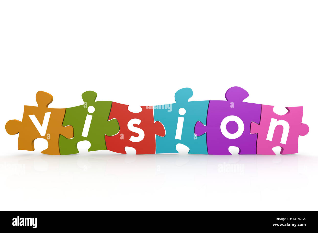 Colorful puzzle with vision word image with hi-res rendered artwork ...