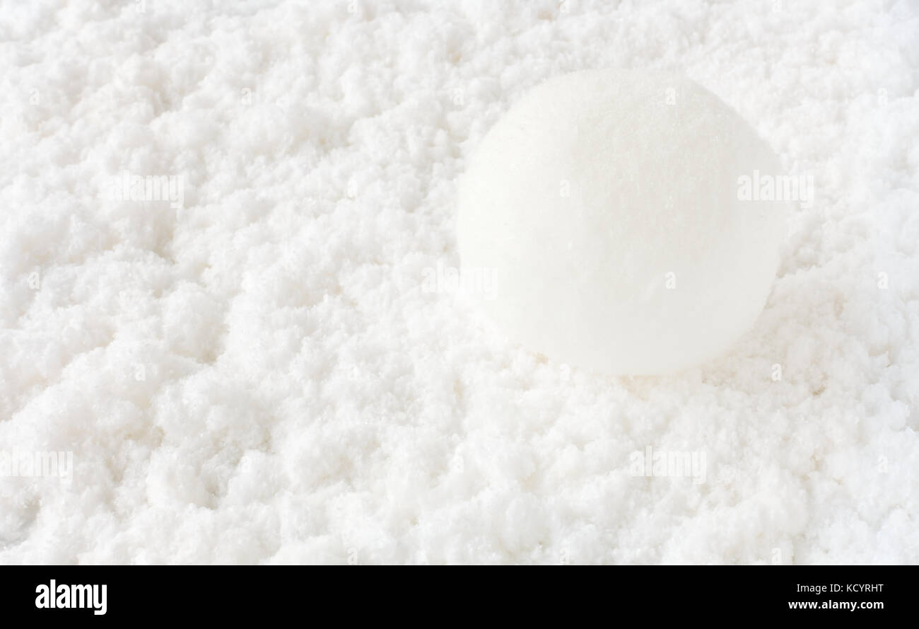 Closeup of a large snowball on white snow background Stock Photo - Alamy