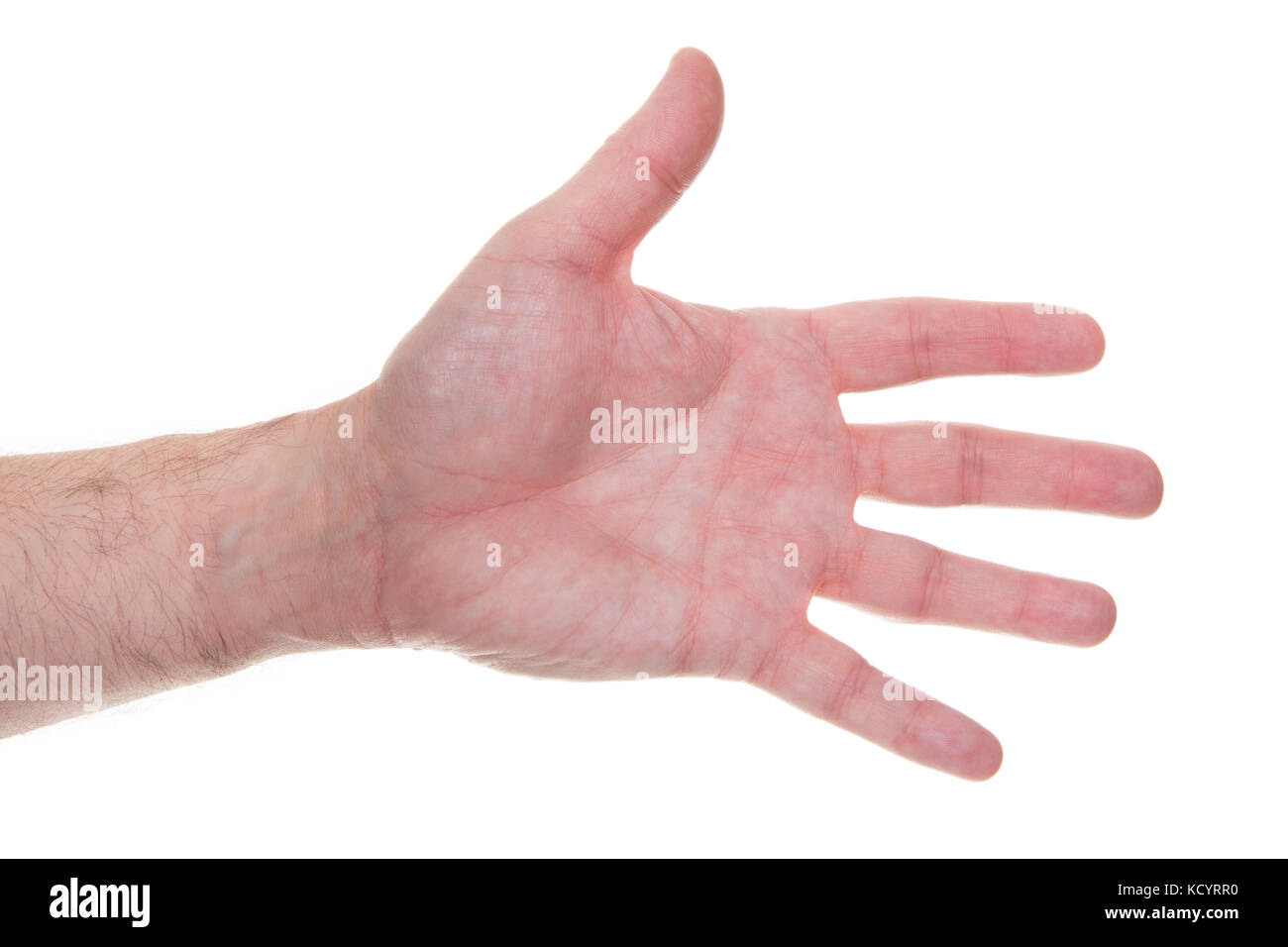 Close-up Of Human Hand Gesturing Number Five Over White Background ...
