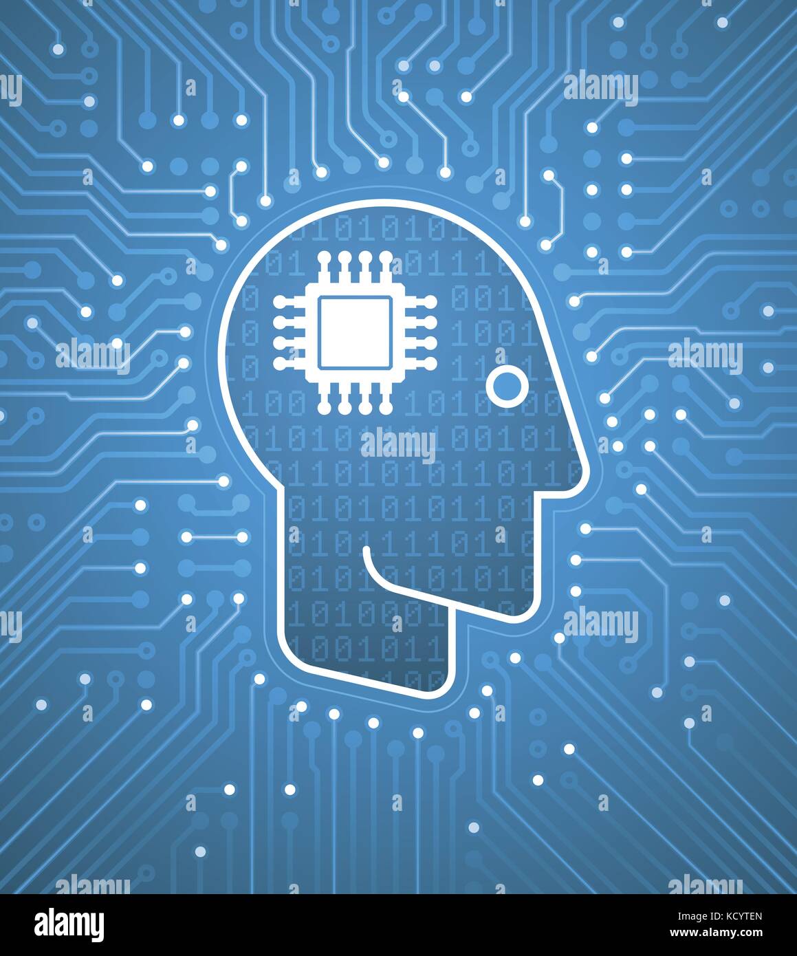 Brain To Computer Interface - Cybernetic Mind Stock Vector Image & Art ...