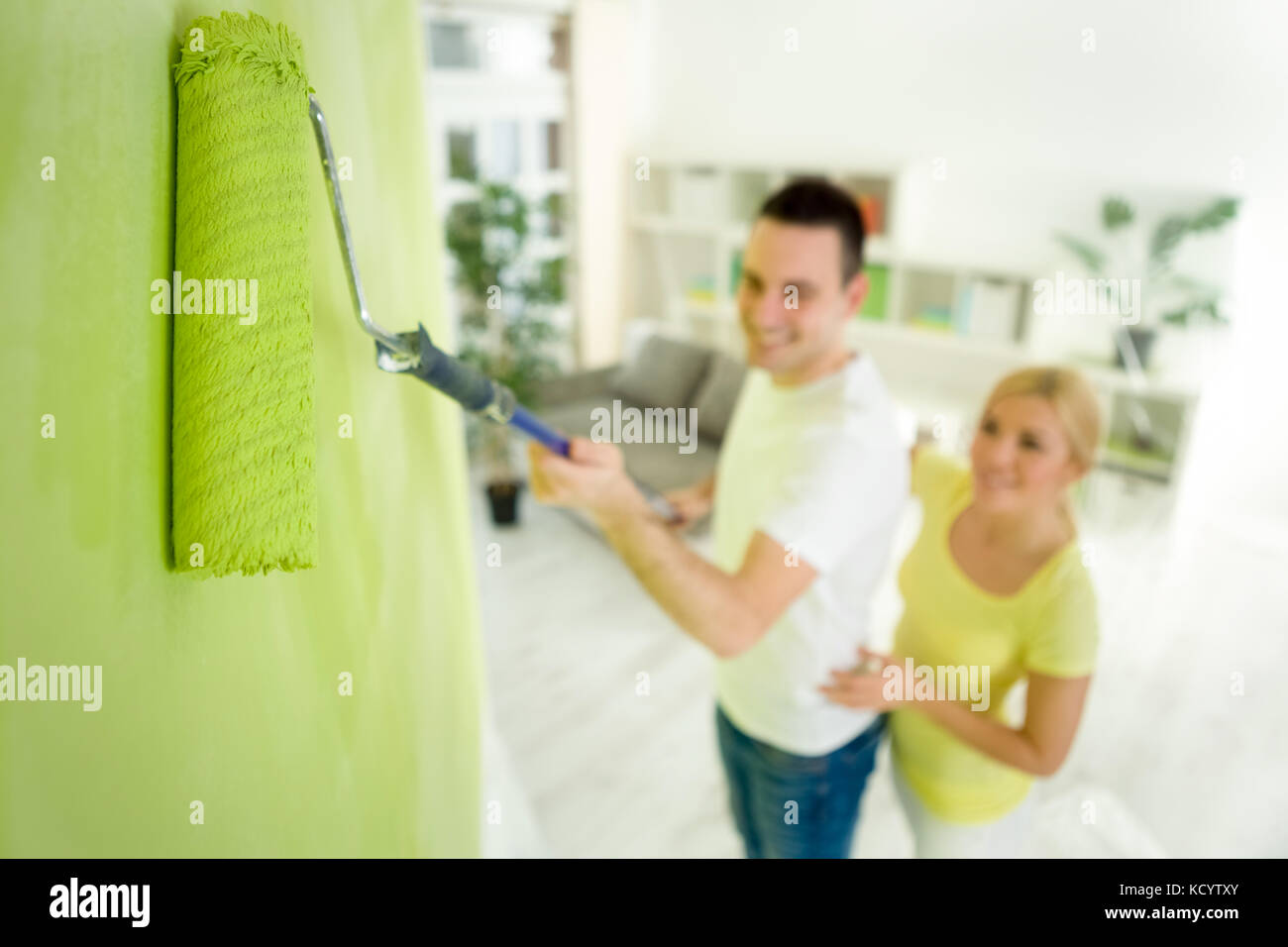 Young couple renovation or redecorated their apartment Stock Photo - Alamy