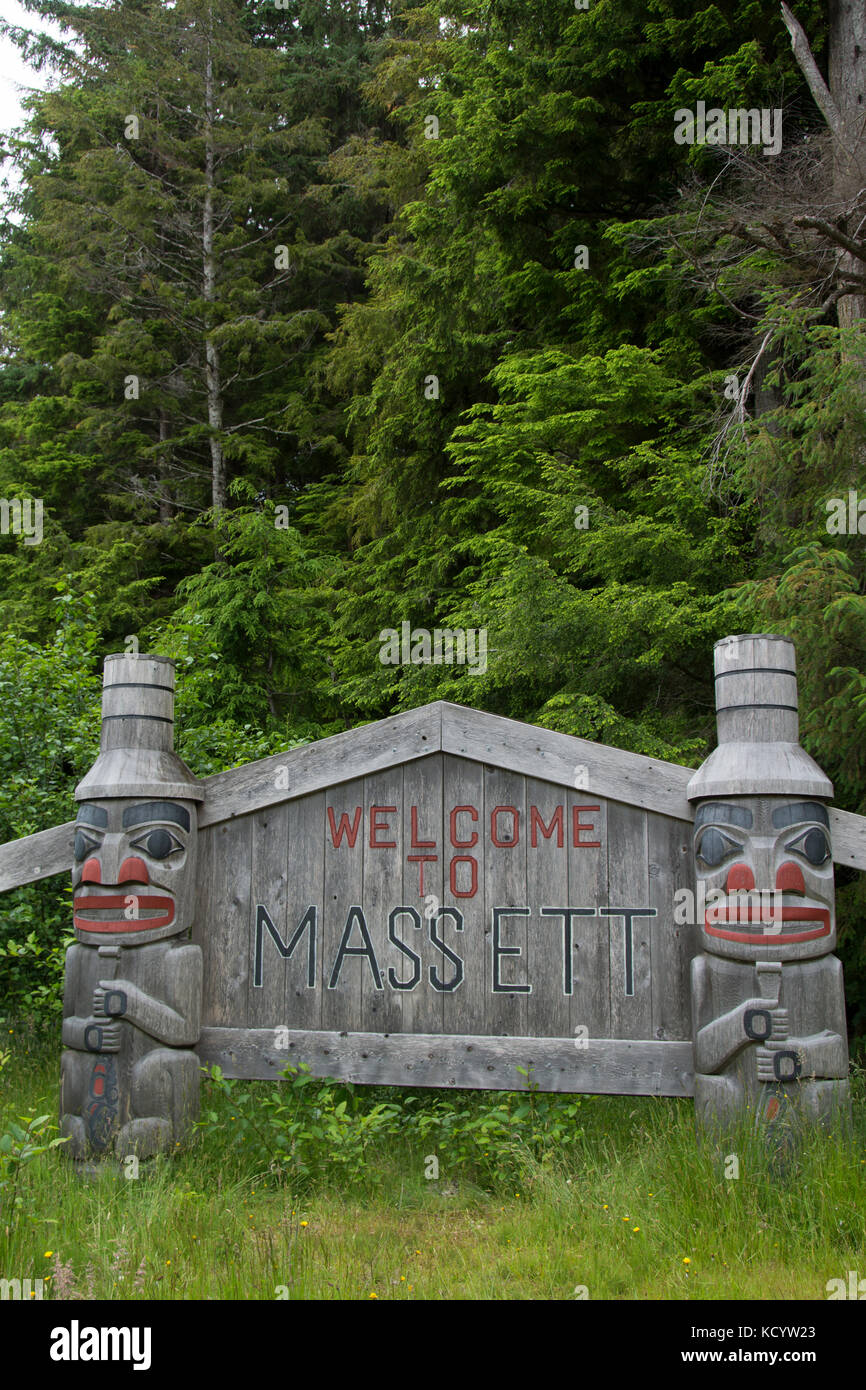 Welcome to Massett road sign, Haida Gwaii, formerly known as Queen ...