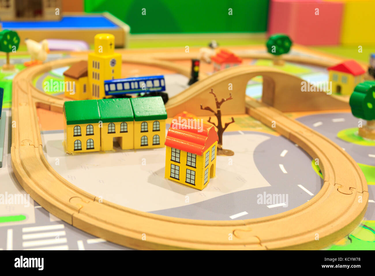 Toy Railway Structure for Children to Play at School Stock Photo - Alamy