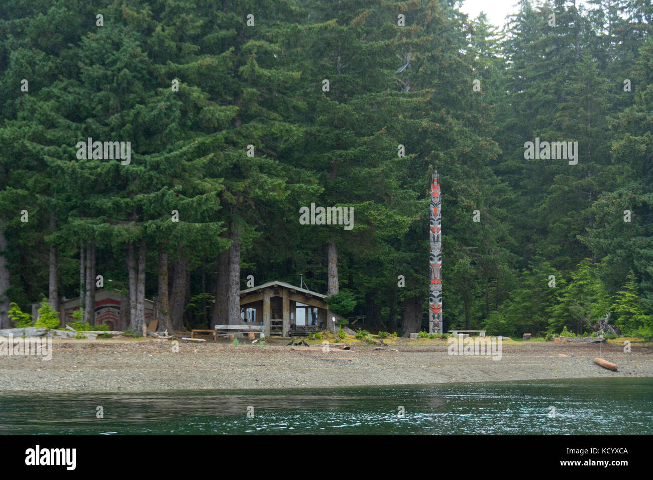 Gwaii Haanas legacy totem pole at Windy Bay, Gwaii Haanas National Park ...