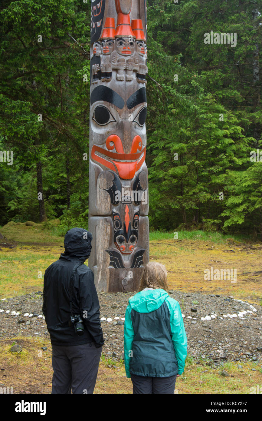 Gwaii Haanas legacy totem pole at Windy Bay, Gwaii Haanas National Park ...