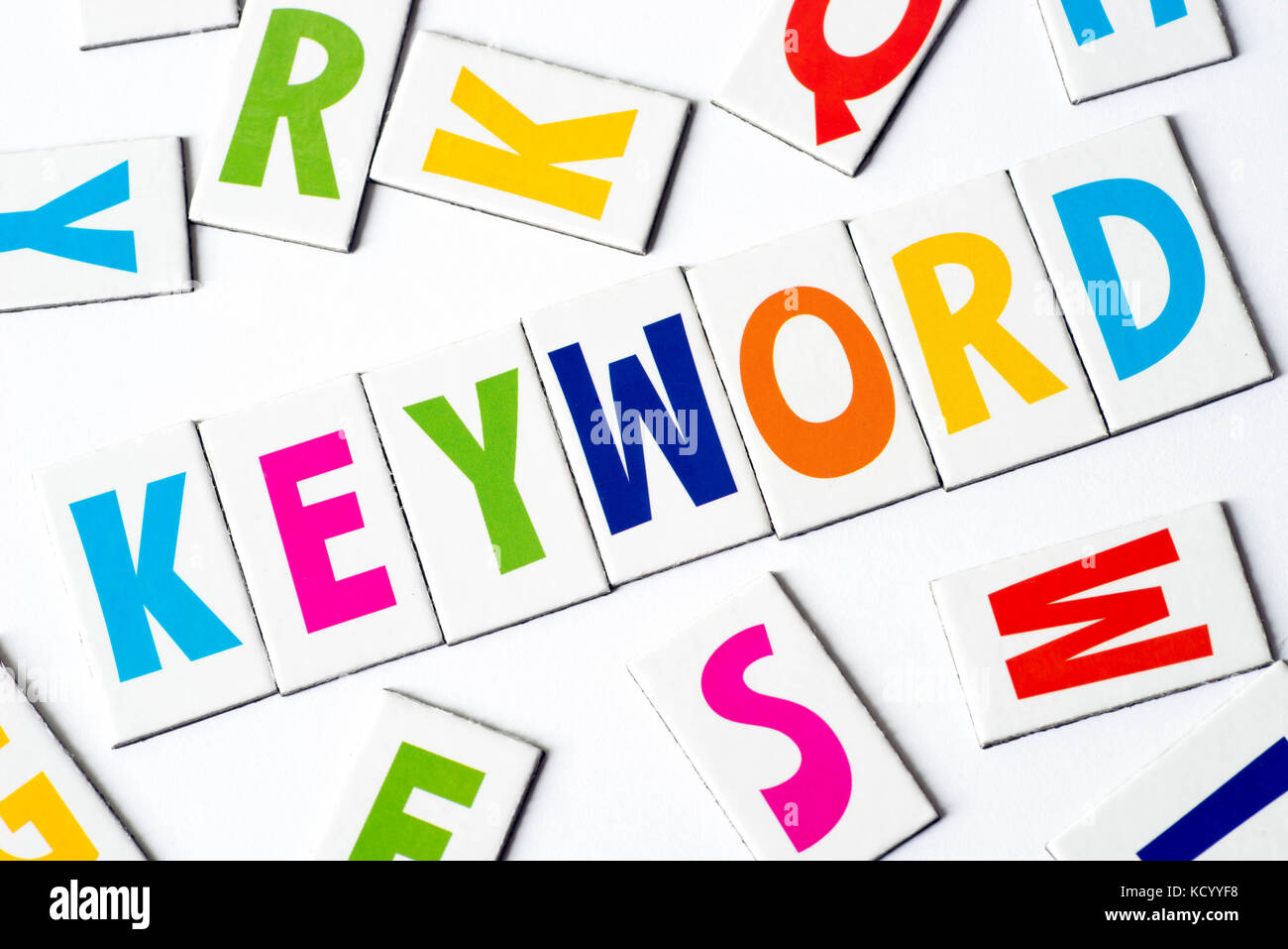 word keyword made of colorful letters on white background Stock Photo ...