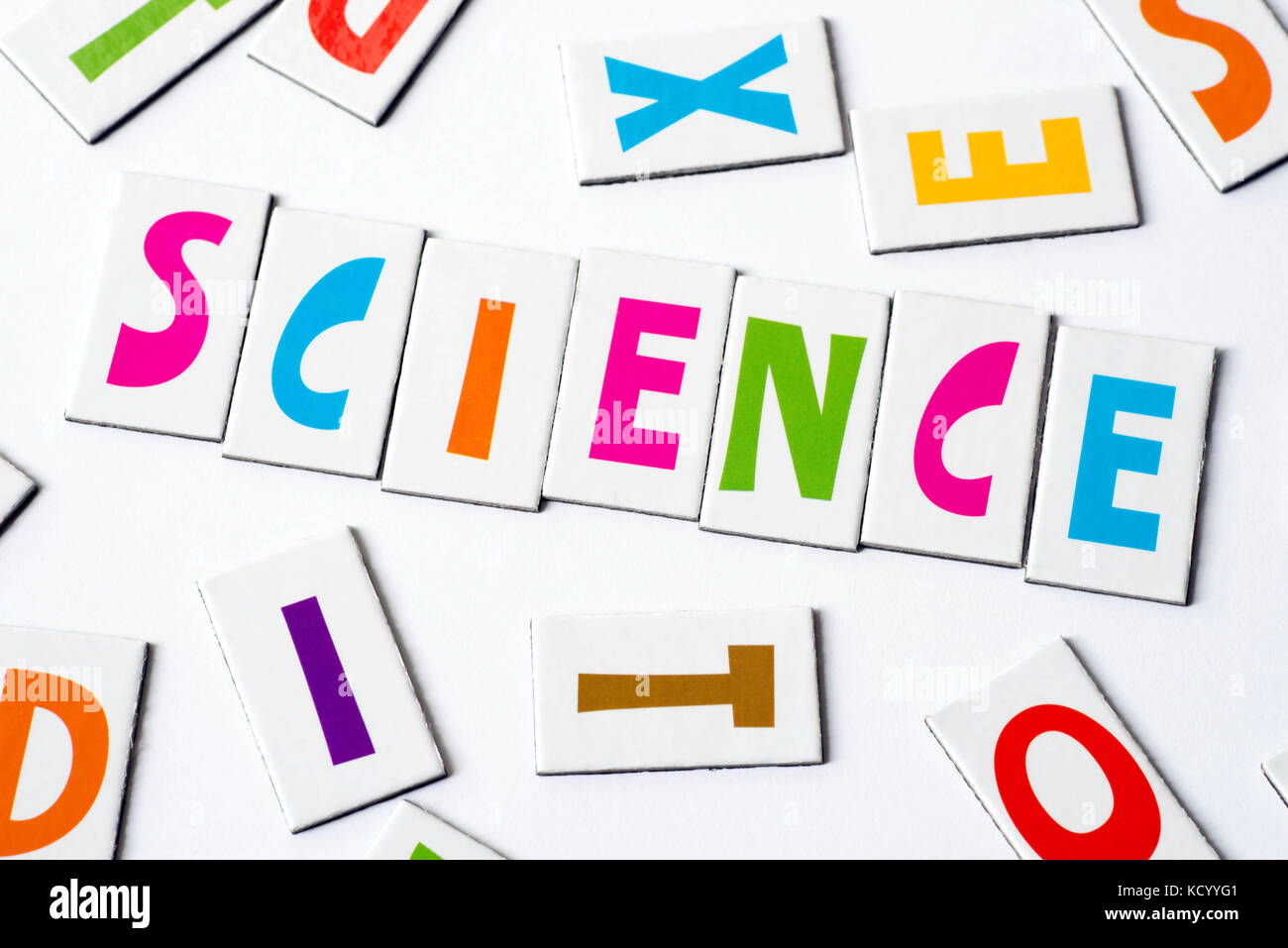 word science made of colorful letters on white background Stock Photo ...