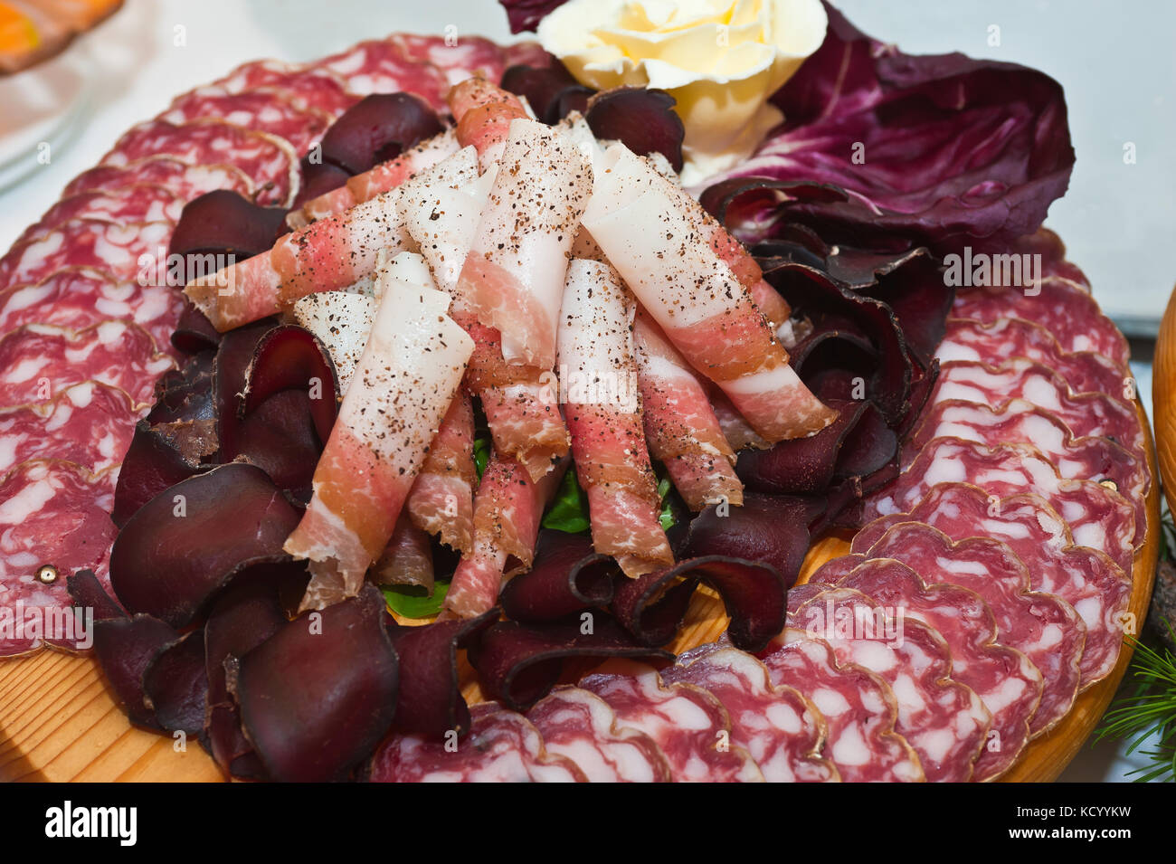 platter of sliced meats ??Italian Stock Photo - Alamy