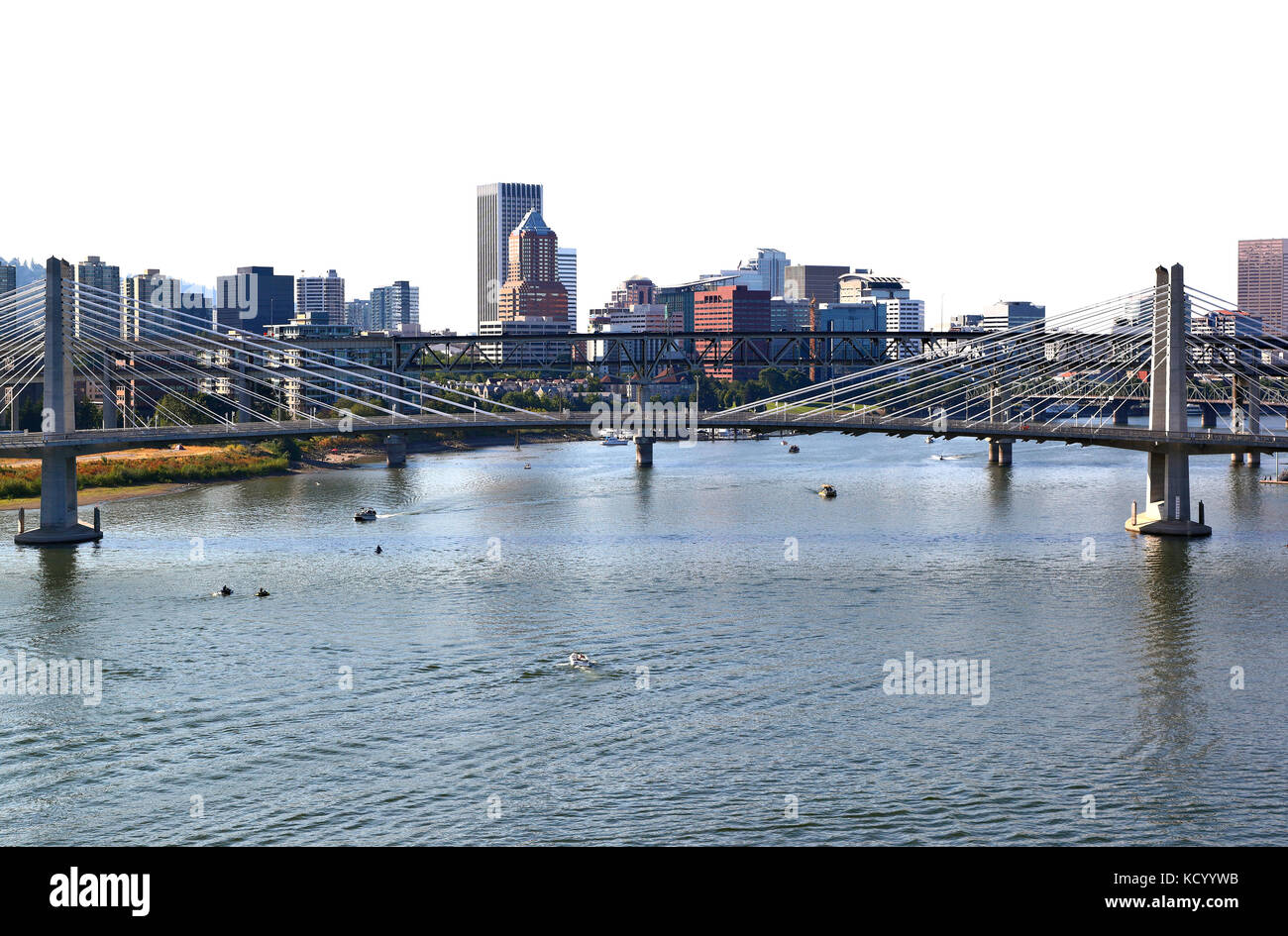 Portland Skyline on a white background Stock Photo - Alamy