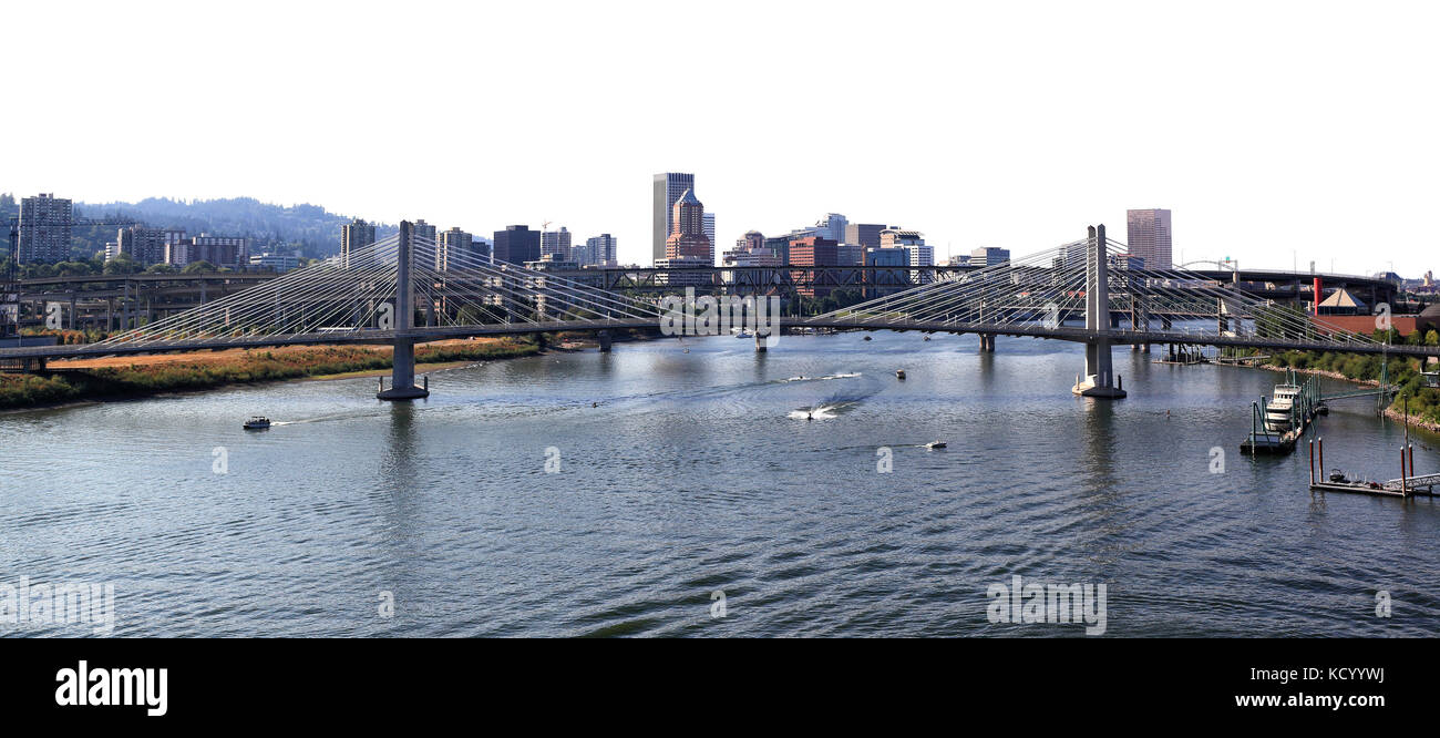 Portland Skyline on a white background Stock Photo - Alamy