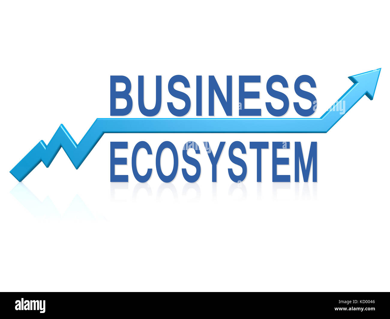 Business ecosystem with blue arrow image with hi-res rendered artwork ...