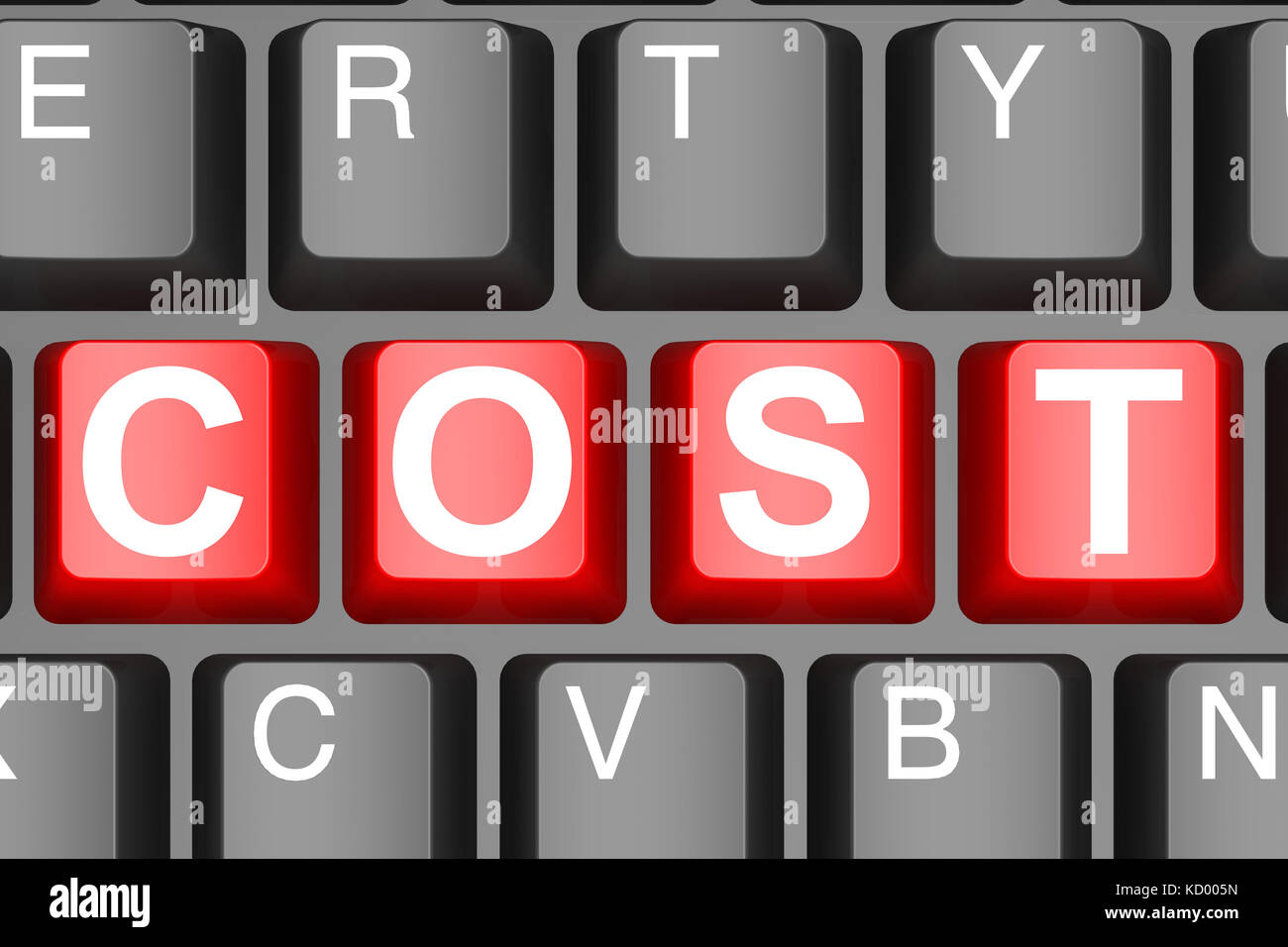 Cost button on modern computer keyboard image with hi-res rendered ...