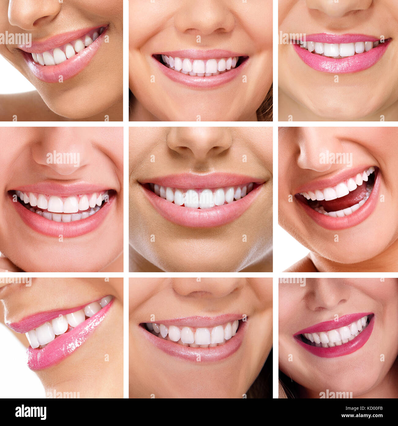 Smiling happy people with healthy teeth. Dental health. Collage Stock ...