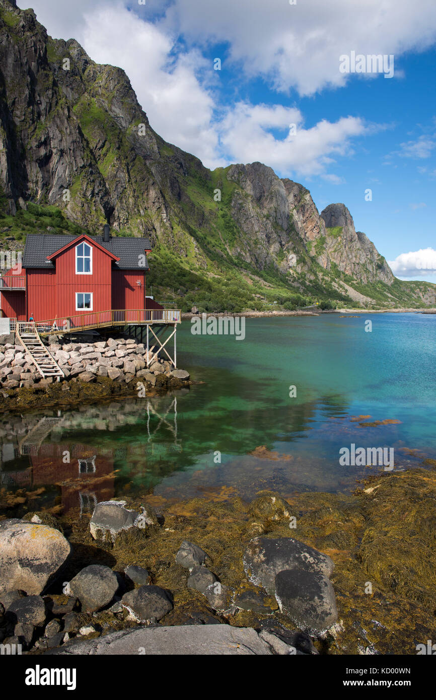 panoramic view of the coast and the islands at Svolvaer in the Lofoten ...