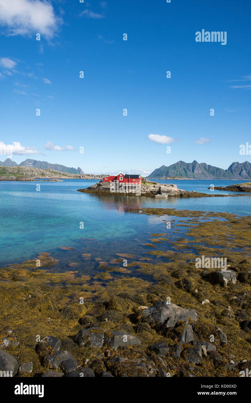 panoramic view of the coast and the islands at Svolvaer in the Lofoten ...