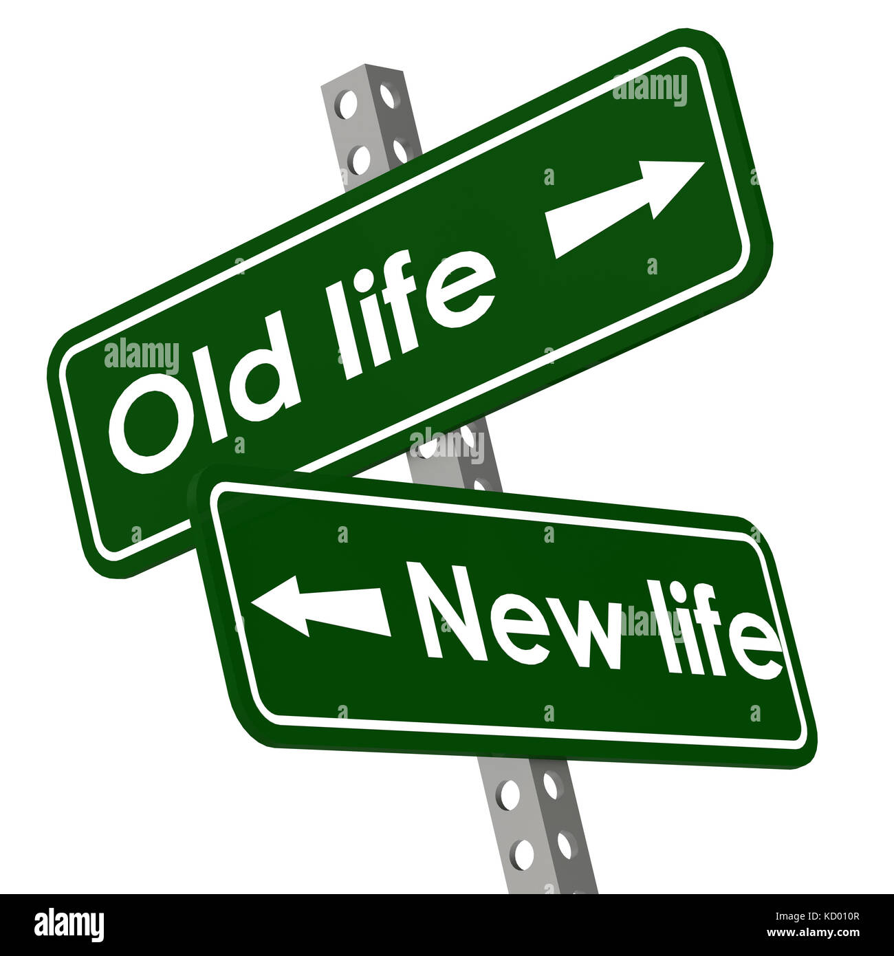 New life and old life road sign in green color image with hi-res ...