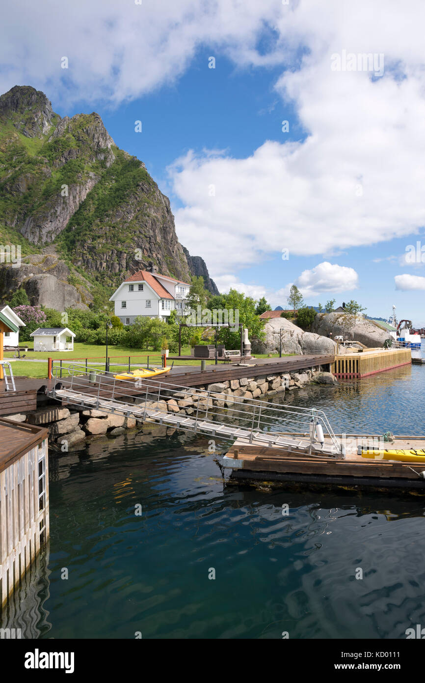 panoramic view of the coast and the islands at Svolvaer in the Lofoten ...