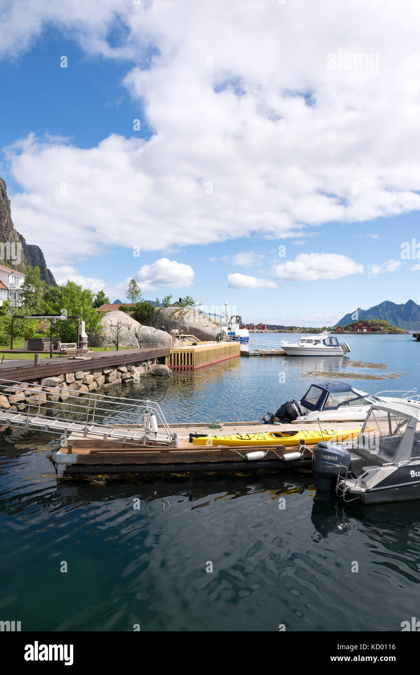 panoramic view of the coast and the islands at Svolvaer in the Lofoten ...