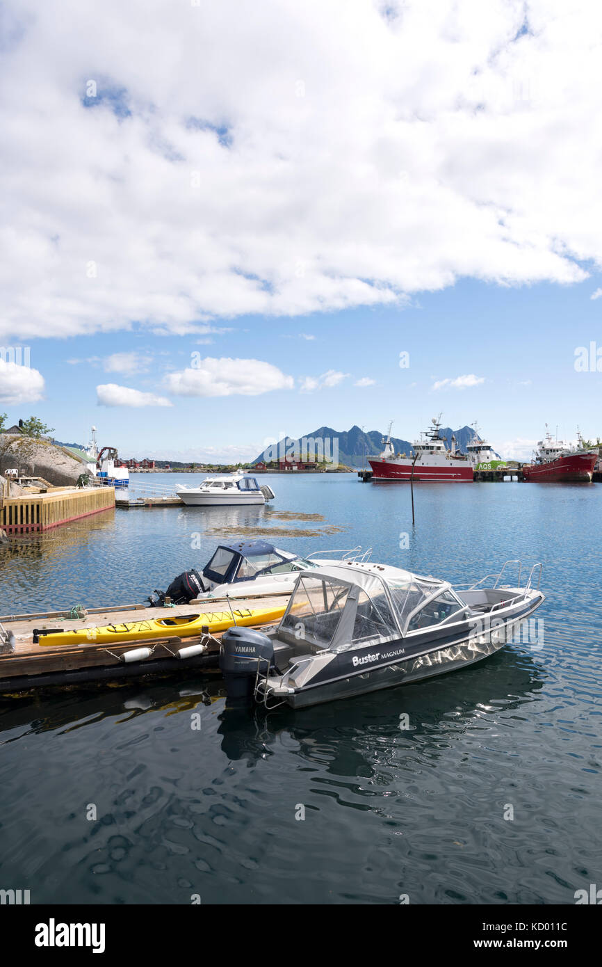 panoramic view of the coast and the islands at Svolvaer in the Lofoten ...