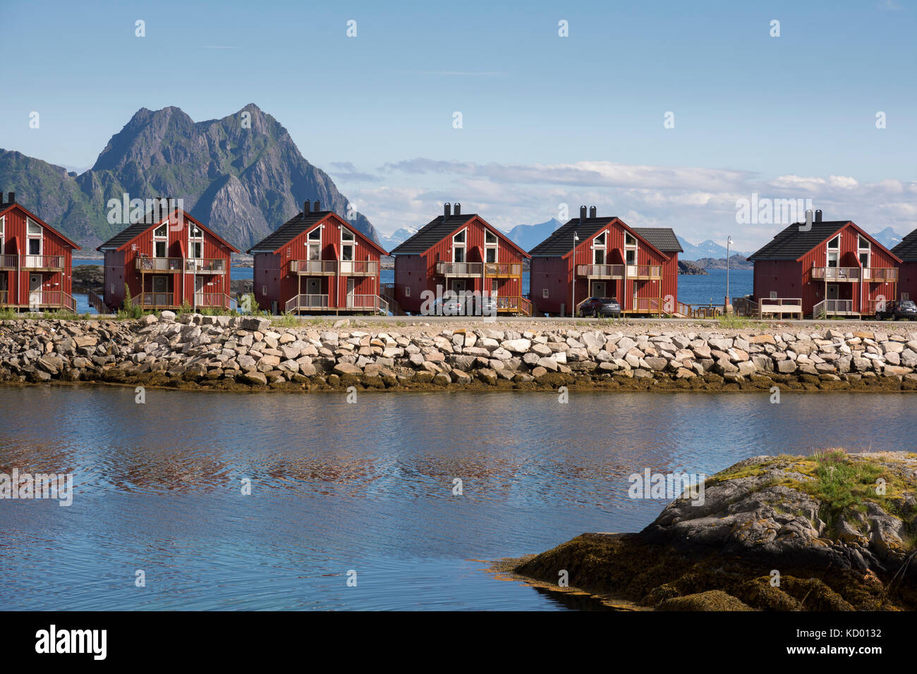 panoramic view of the coast and the islands at Svolvaer in the Lofoten ...