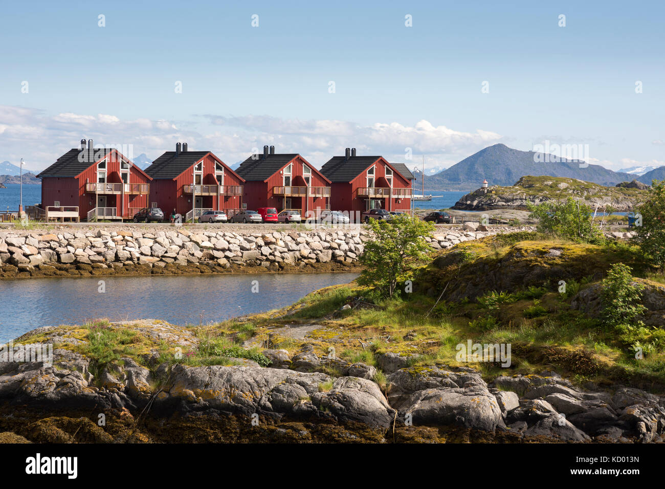 panoramic view of the coast and the islands at Svolvaer in the Lofoten ...